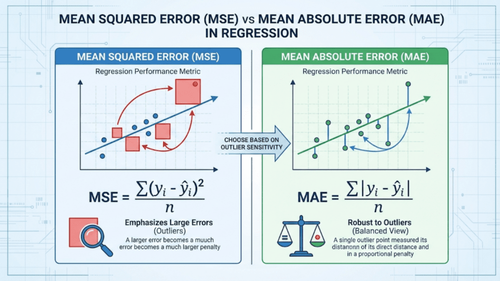 MSE vs MAE: Choosing the Right Regression Metric