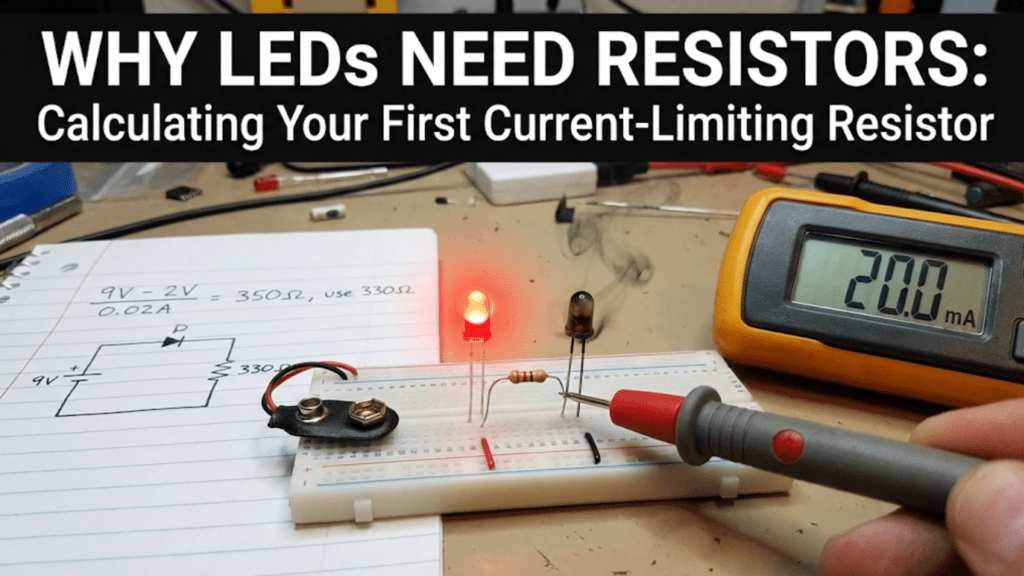 Why LEDs Need Resistors: Calculating Your First Current-Limiting Resistor